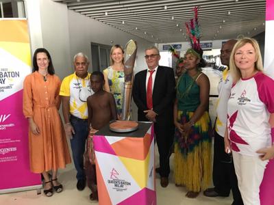 Prime Minister Bob Loughman welcomes the Queens Baton in Vanuatu ...