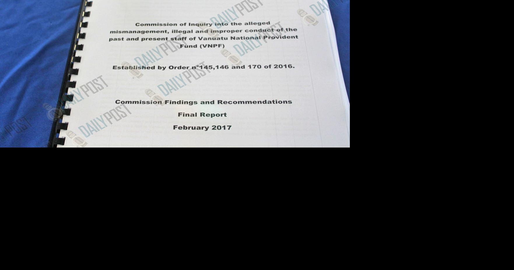 VNPF ACT CHANGE TO ADDRESS INQUIRY ISSUES | News | dailypost.vu