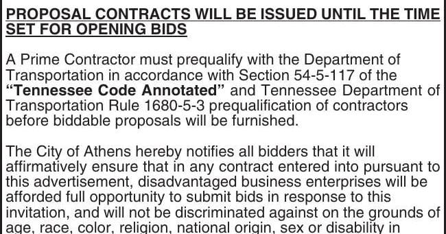 NOTICE TO CONTRACTORS OF STATE HIGHWAY | Public Notices ...