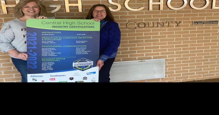 Central CTE students recognized for obtaining certification | News ...