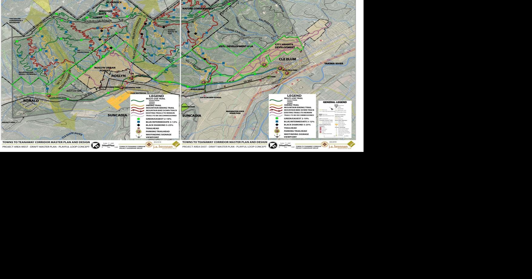 Final draft of trail map for Towns to Teanaway project presented at ...