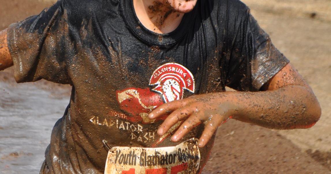 Kids get muddy in the Youth Gladiator Dash | Family & Education ...