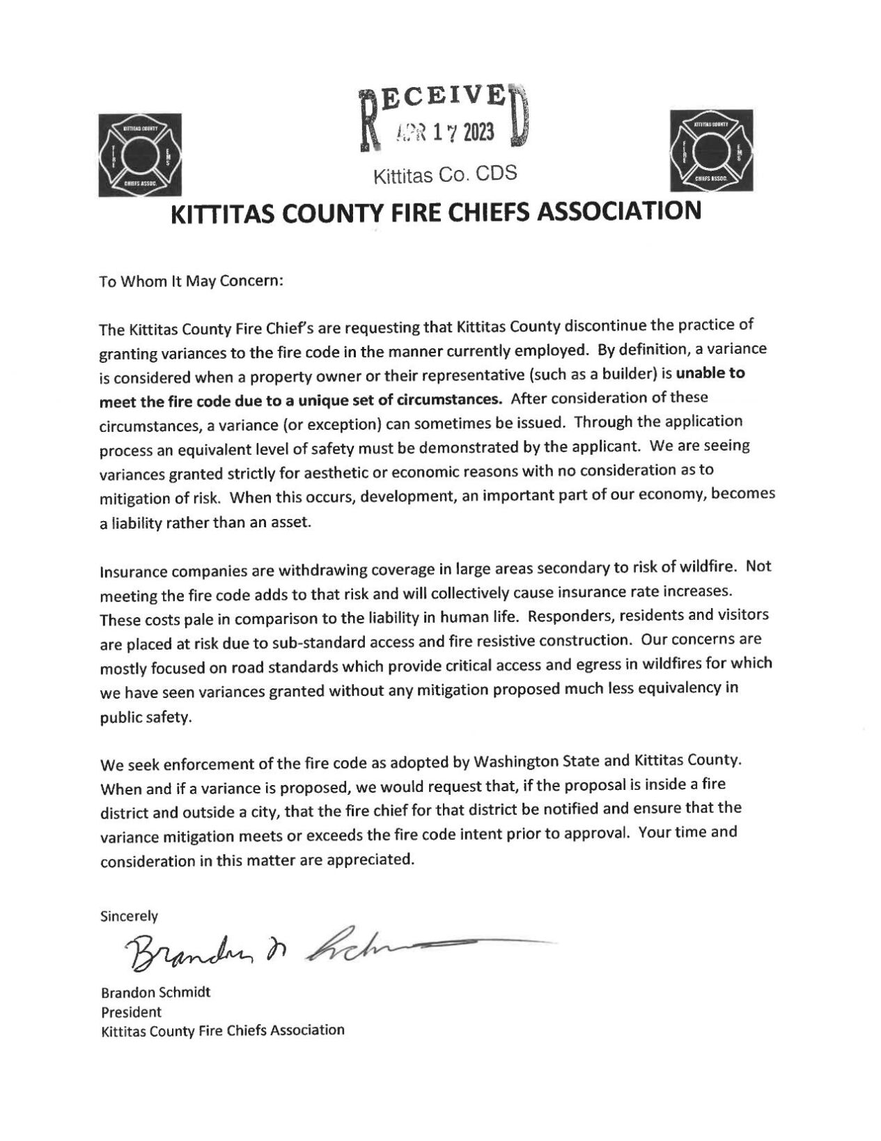 Fire Chiefs Association voices concerns over road variance requests ...