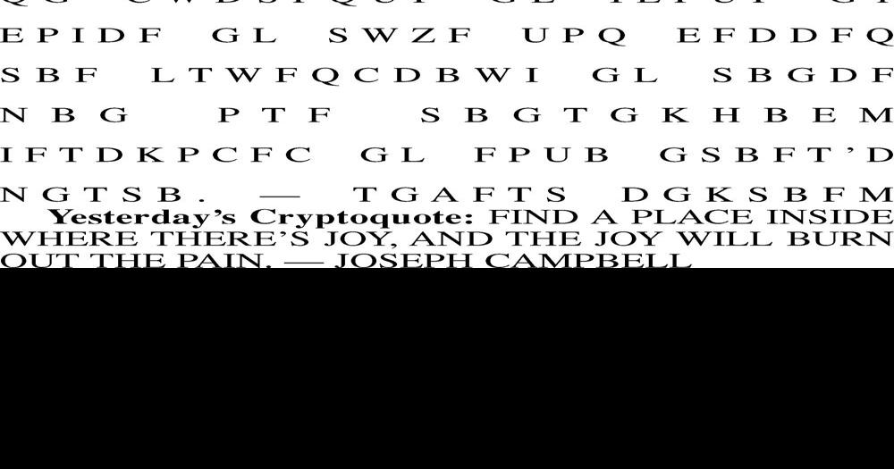 Cryptoquote | Diversions | dailyrepublic.com