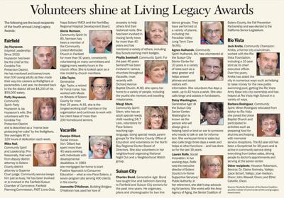 Volunteers shine at Living Legacy Awards | Solano County ...