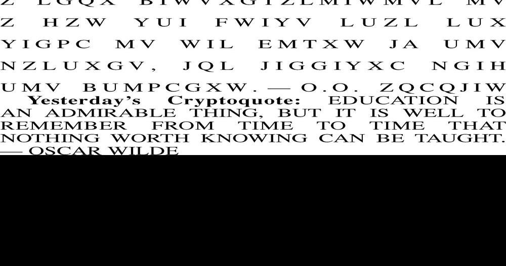 Cryptoquote | Diversions | dailyrepublic.com