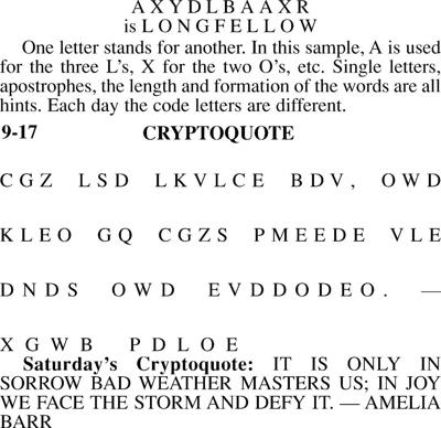 Cryptoquote | Diversions | dailyrepublic.com