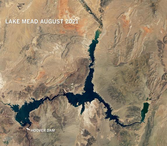 Dramatic NASA photos reveal Lake Mead water levels at lowest point ...