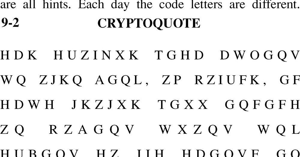 Cryptoquote | Diversions | dailyrepublic.com
