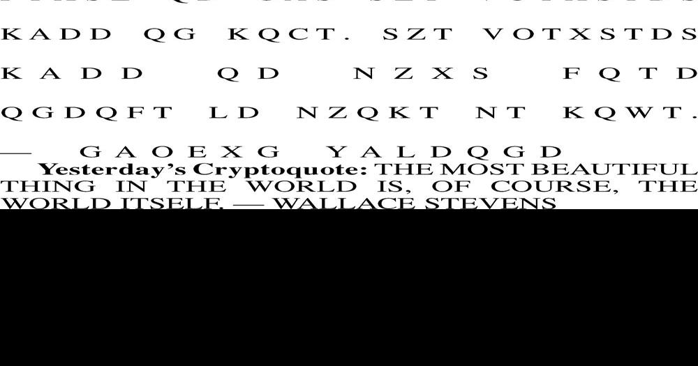 Cryptoquote | Diversions | dailyrepublic.com