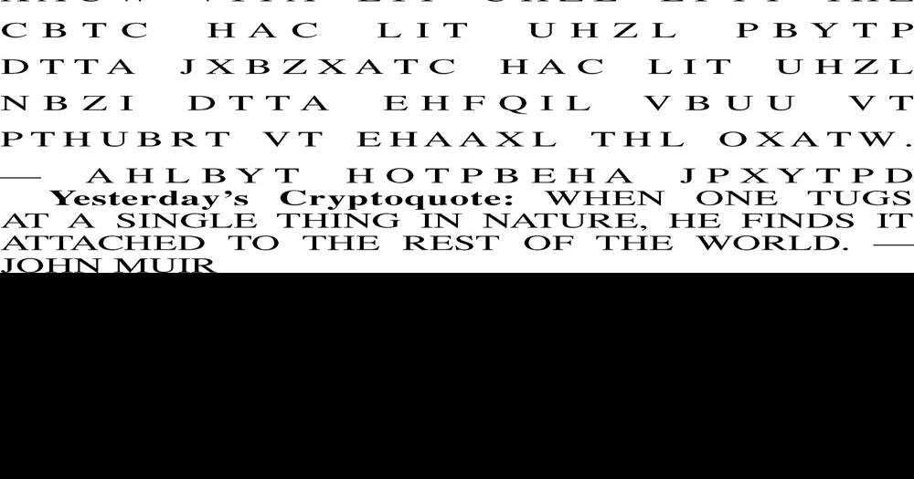 Cryptoquote | Diversions | dailyrepublic.com