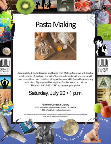 Event: Pasta Making Class at Fairfield Cordelia Library | Community ...