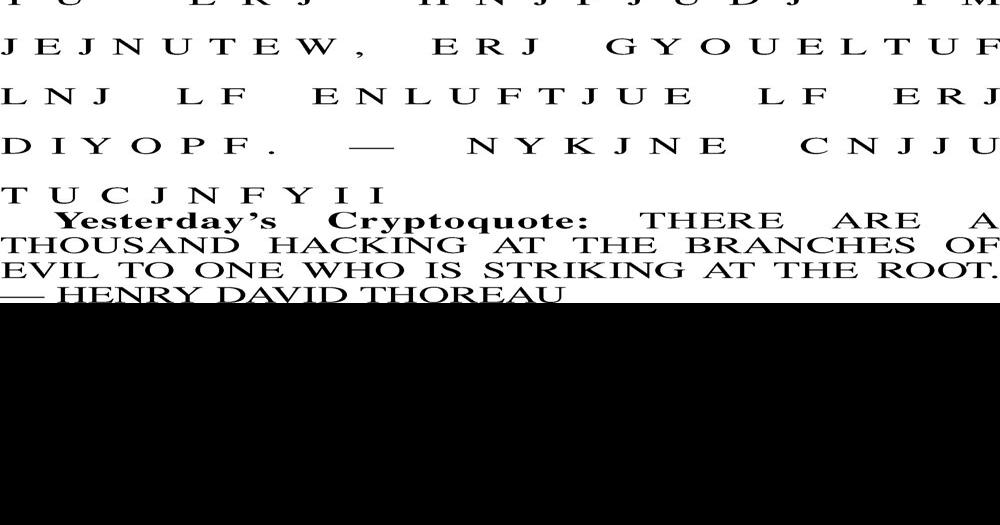 Cryptoquote | Diversions | dailyrepublic.com