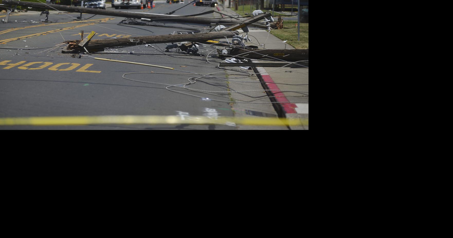 Truck takes down 3 power poles by Cleo Gordon Elementary School in ...