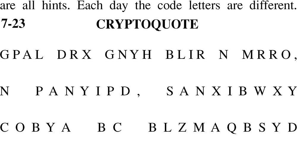 Cryptoquote | Diversions | dailyrepublic.com