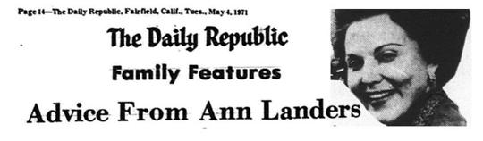 Back in the Day: Ann Landers columns over the years | Newspapers | dailyrepublic.com