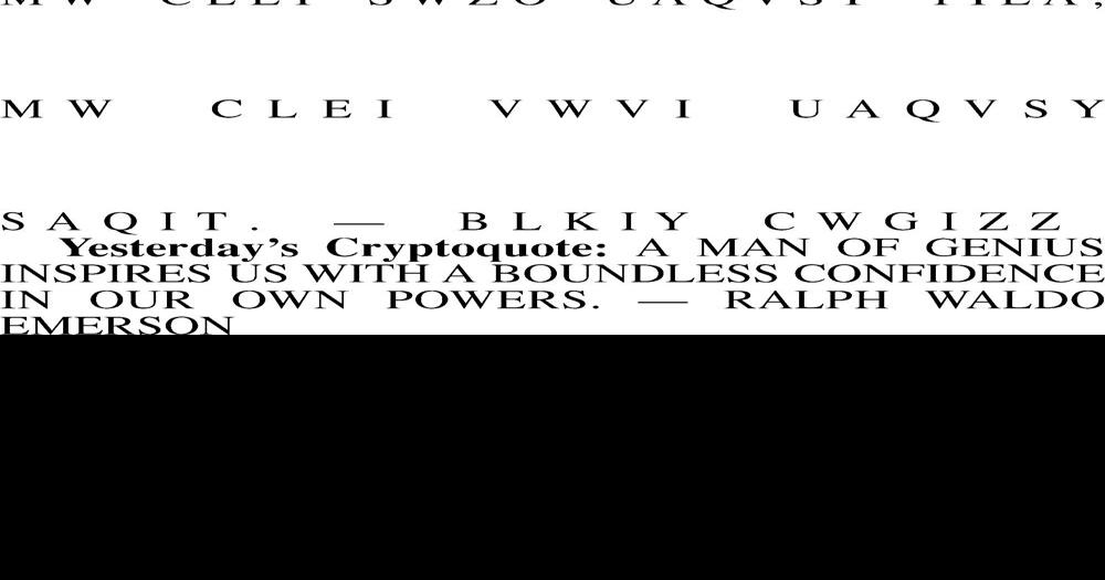 Cryptoquote | Diversions | dailyrepublic.com