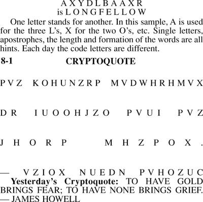 Cryptoquote | Diversions | dailyrepublic.com