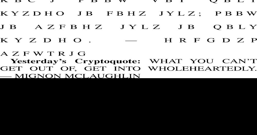 Cryptoquote | Diversions | dailyrepublic.com