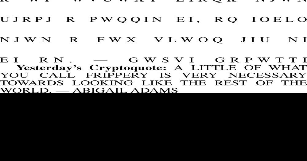 Cryptoquote | Diversions | dailyrepublic.com