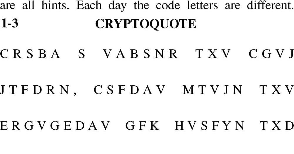 Cryptoquote | Diversions | dailyrepublic.com