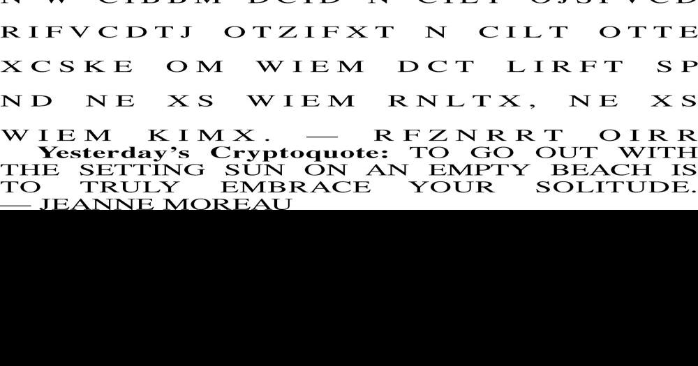 Cryptoquote | Diversions | dailyrepublic.com