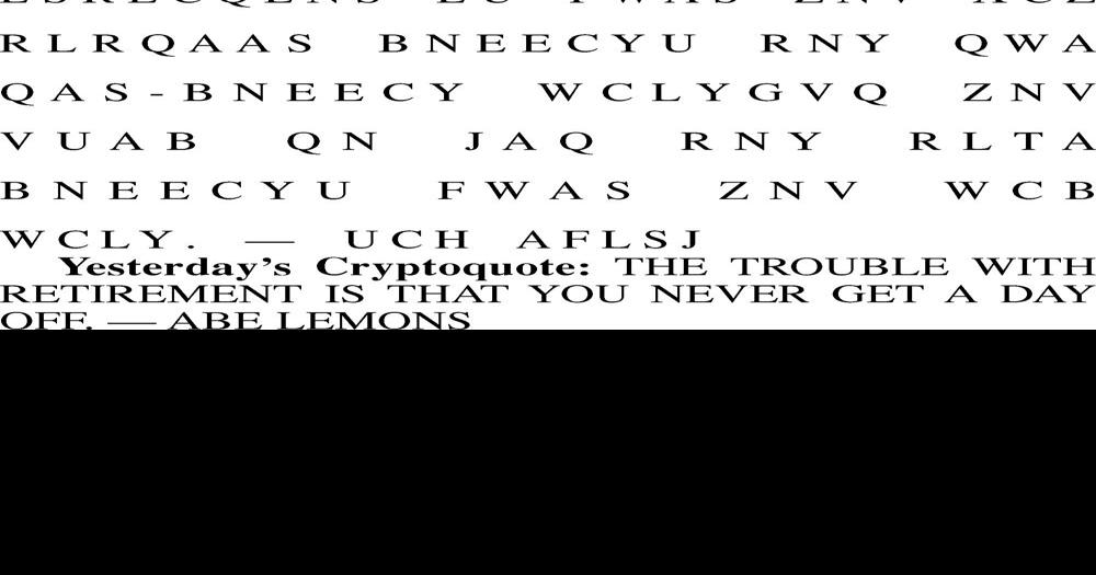 Cryptoquote | Diversions | dailyrepublic.com