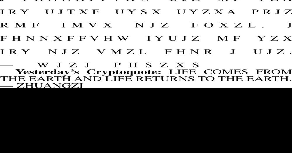 Cryptoquote | Diversions | dailyrepublic.com