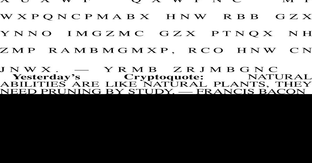 Cryptoquote | Diversions | dailyrepublic.com