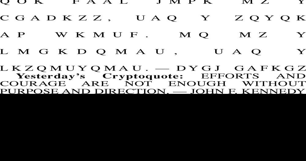 Cryptoquote | Diversions | dailyrepublic.com