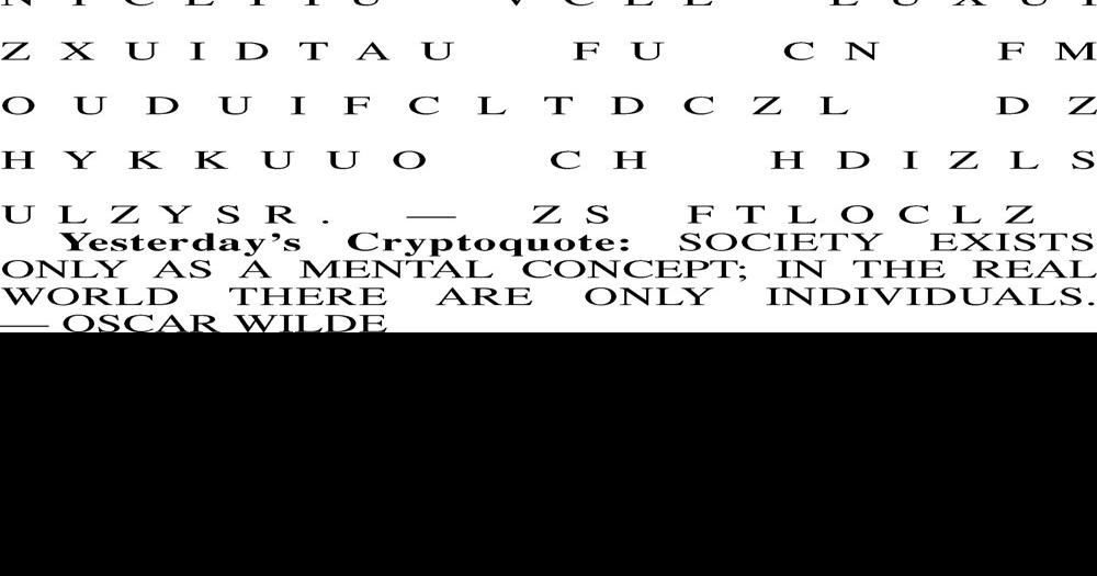 Cryptoquote | Diversions | dailyrepublic.com