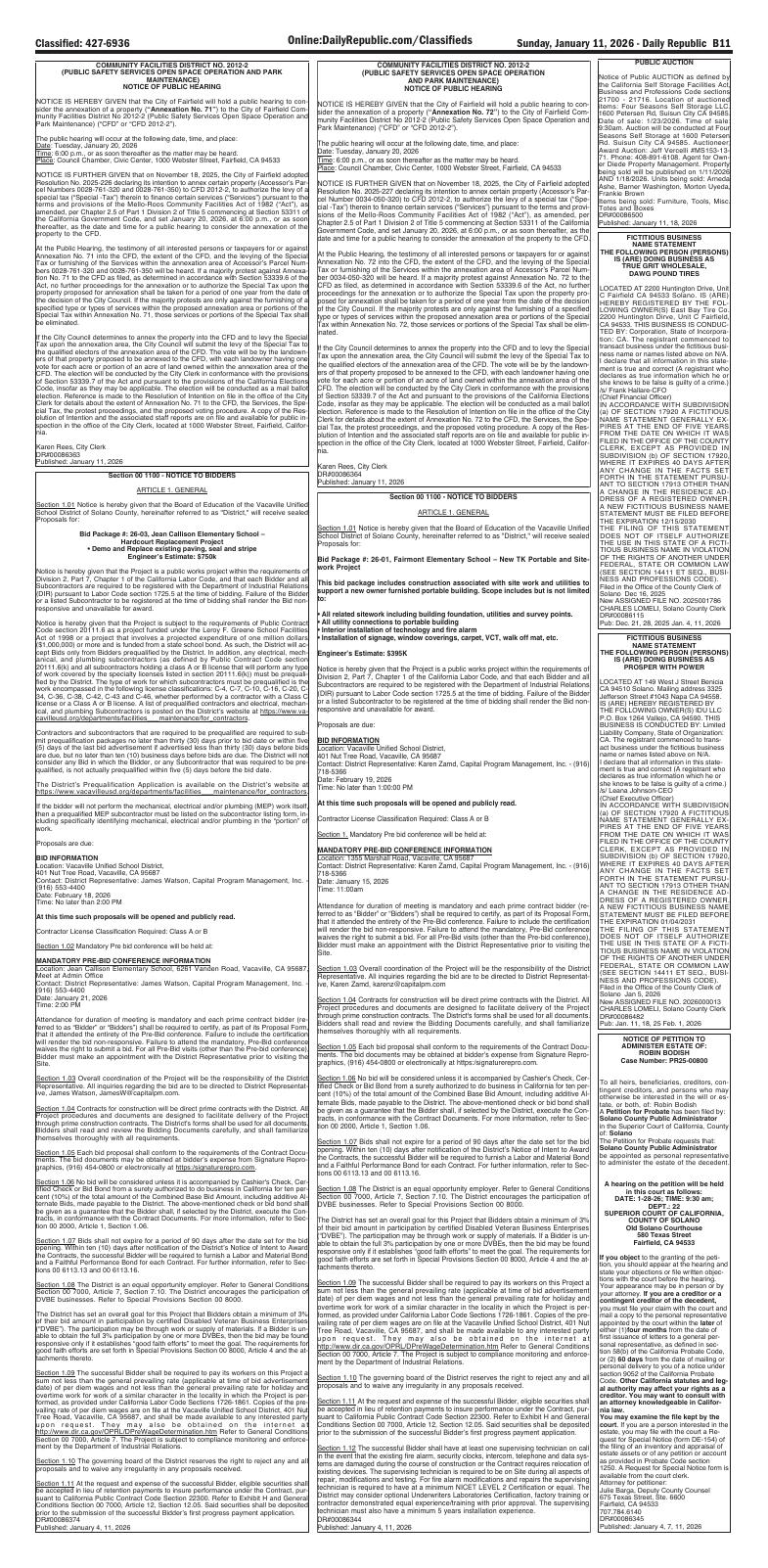 Page B11 | Print Edition | dailyrepublic.com