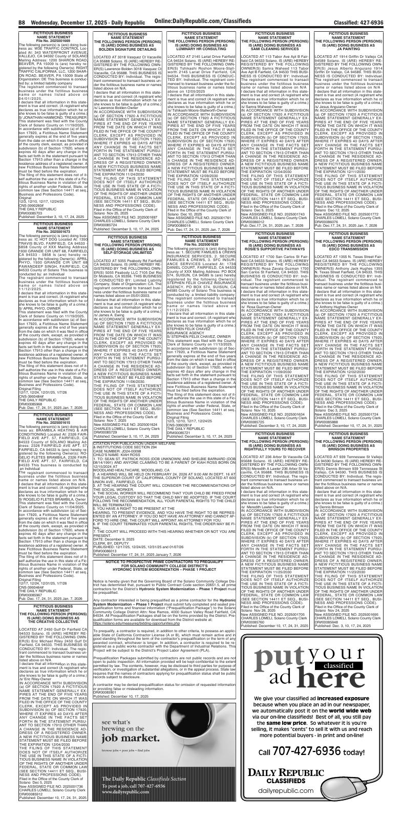 Page B08 | Print Edition | dailyrepublic.com