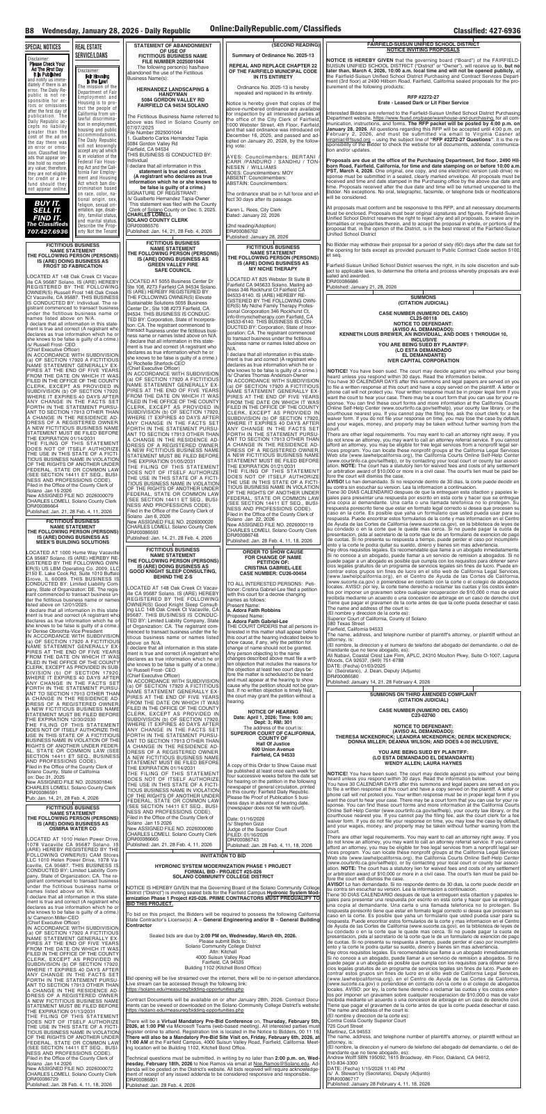 Page B08 | Print Edition | dailyrepublic.com