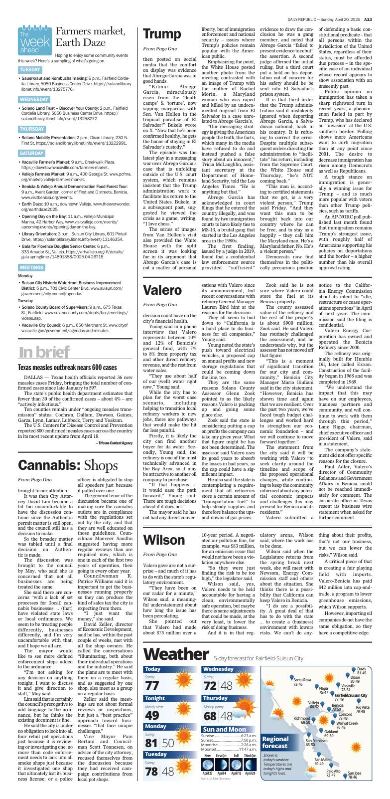Page A13 | Print Edition | dailyrepublic.com
