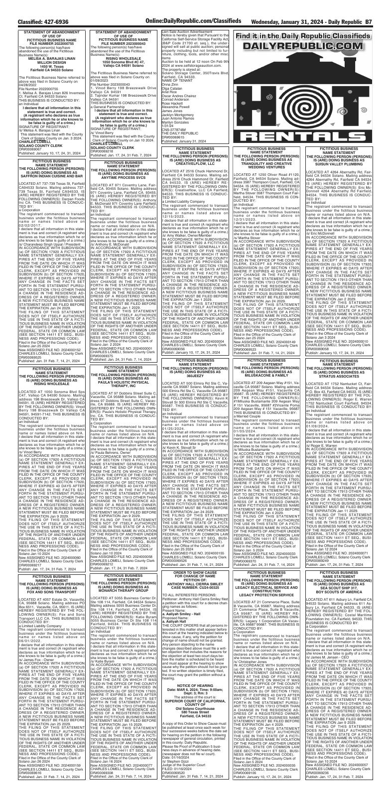 Page B07 | Print Edition | dailyrepublic.com