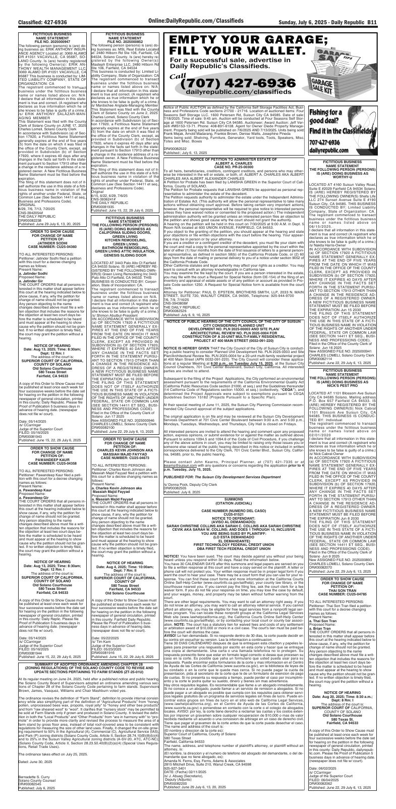 Page B11 | Print Edition | dailyrepublic.com