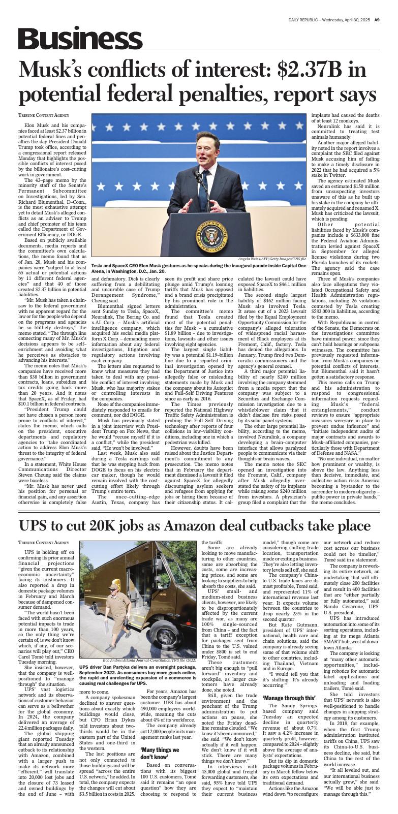 Page A09 | Print Edition | dailyrepublic.com