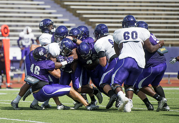 Lumberjack football scrimmage on Saturday, Aug. 12, 2017. | Photo ...