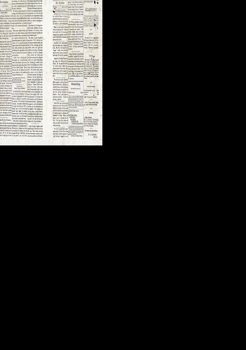 Making headlines in 1878: The first issue of the Center Point Excelsior ...