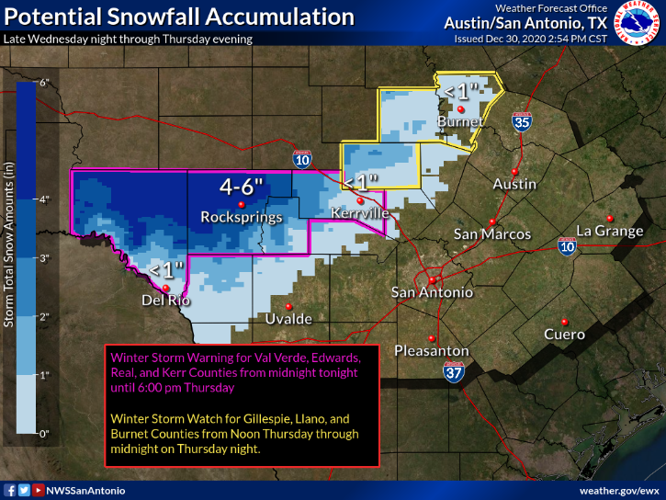 WINTER STORM WARNING POSTED FOR KERR COUNTY: Windy, cold and a chance ...