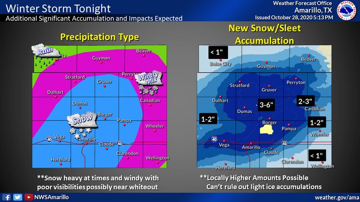 Texas Panhandle snow event continues, Zeta impacting Louisiana ...