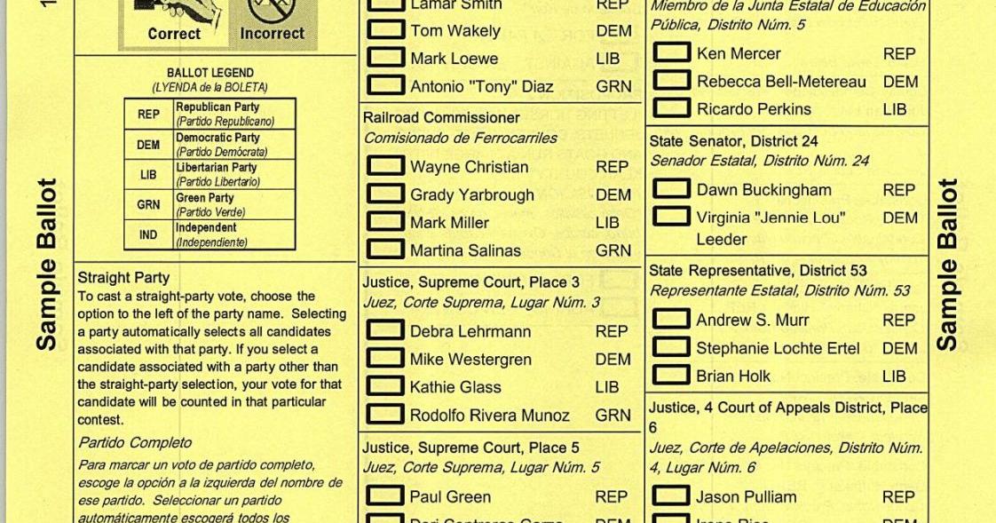 Sample ballots for November 2016 election | Multimedia | dailytimes.com