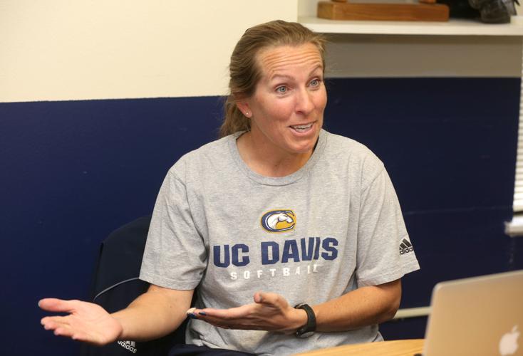 Amy Nunez, Krista Bava and coach Erin Thorpe UCD softball preview ...