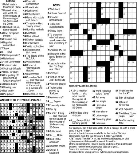 confirmation crossword