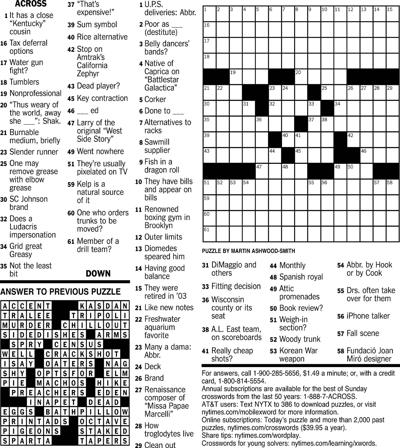 Crossword Puzzle | Features | davisenterprise.com
