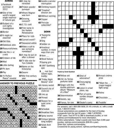Crossword Puzzle | Features | davisenterprise.com
