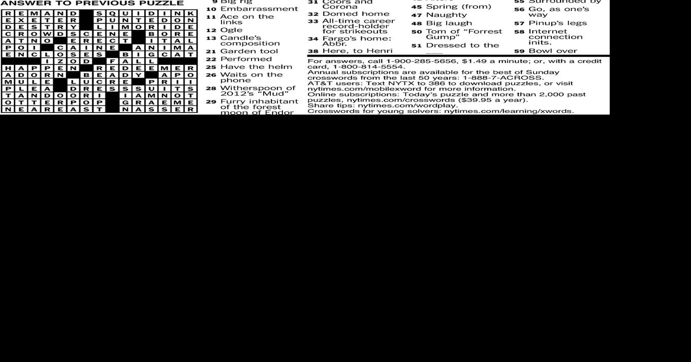 Crossword Puzzle | Features | davisenterprise.com