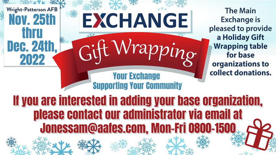 Volunteer groups can sign up for Wright-Patt Exchange’s gift wrap ...