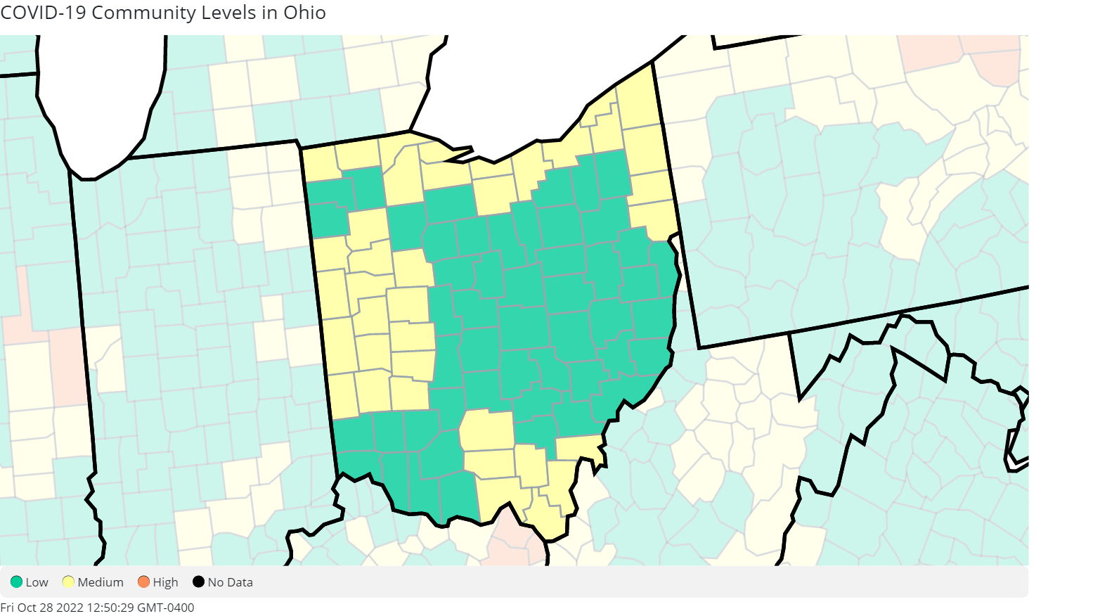 Most of Miami Valley at medium COVID community level; Butler, Warren ...